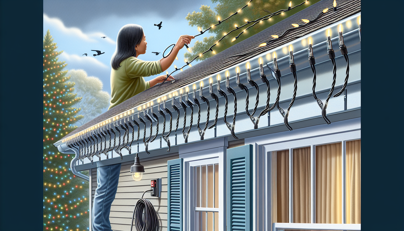How to Easily Install Christmas Lights on Gutters with Gutter Guards ...