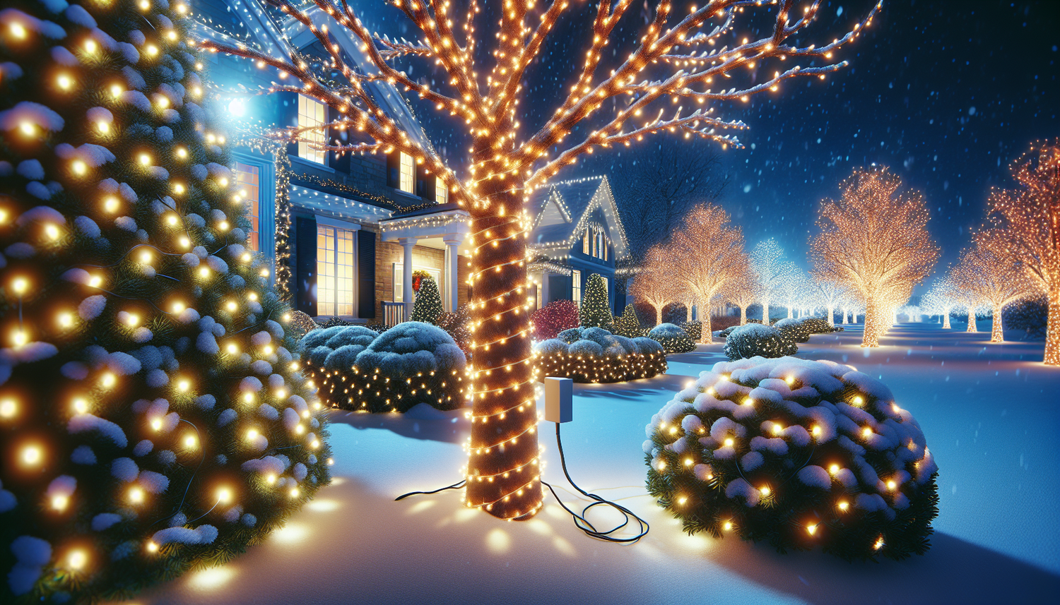 How to trunk wrap a tree and bushes – Christmas Light Contractors USA