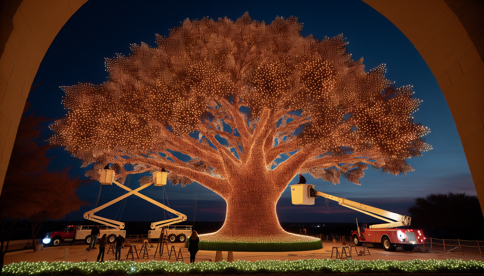 How to Decorate a Giant Tree with Lights – Christmas Light Contractors USA