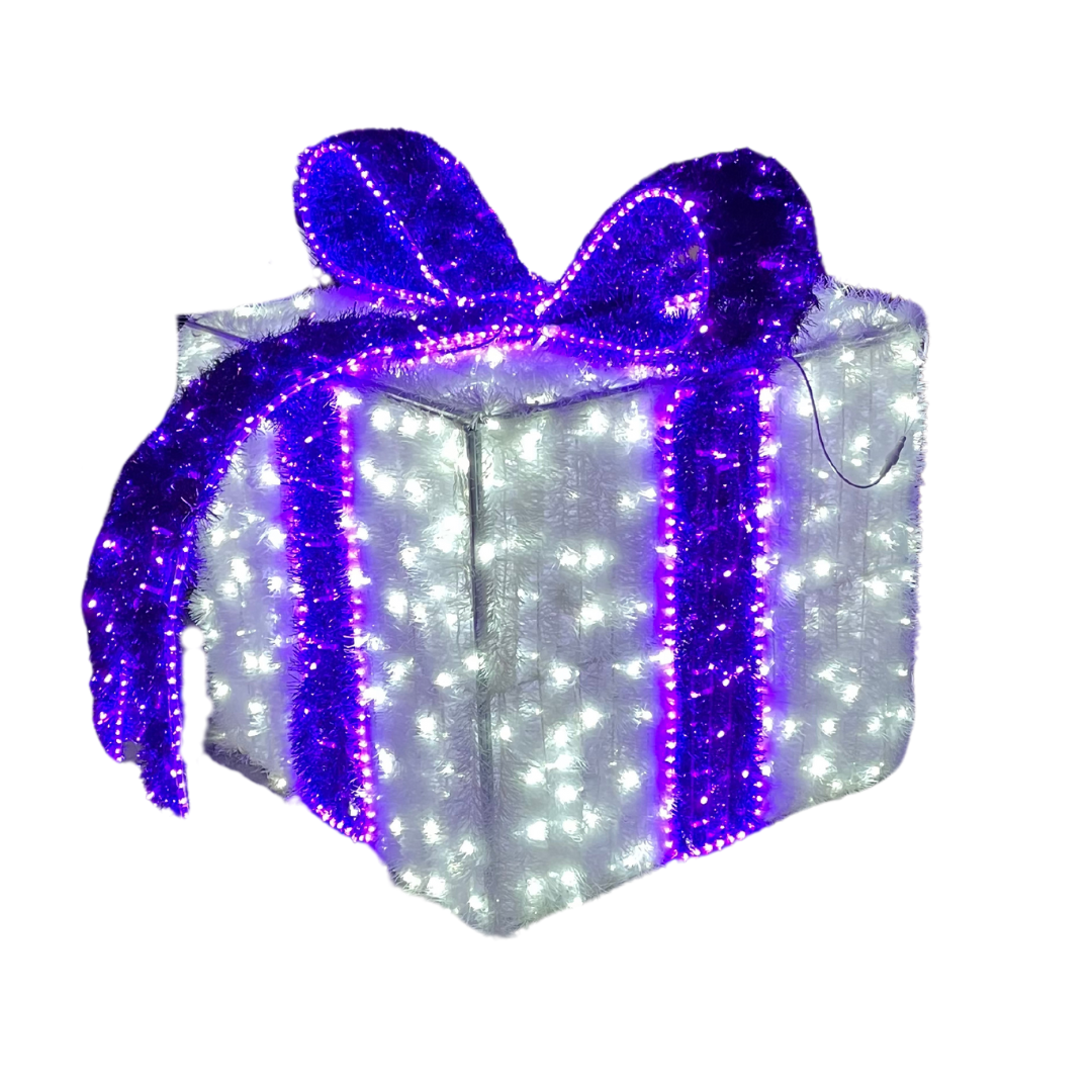 Gift Box Wire Frame Art – Christmas Light Contractors USA