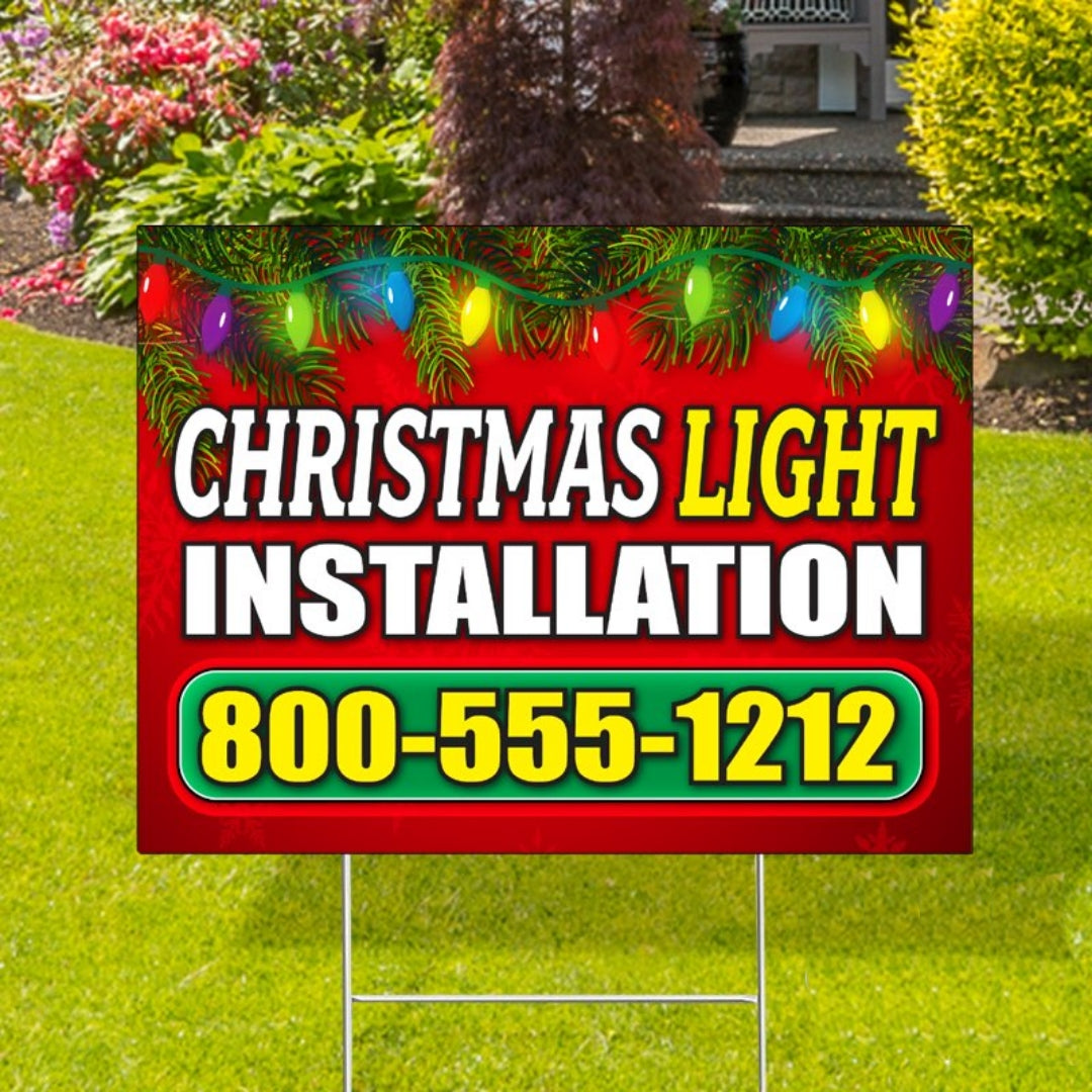 Yard Signs - 18in x 24in (FREE stakes and shipping) – Christmas Light ...